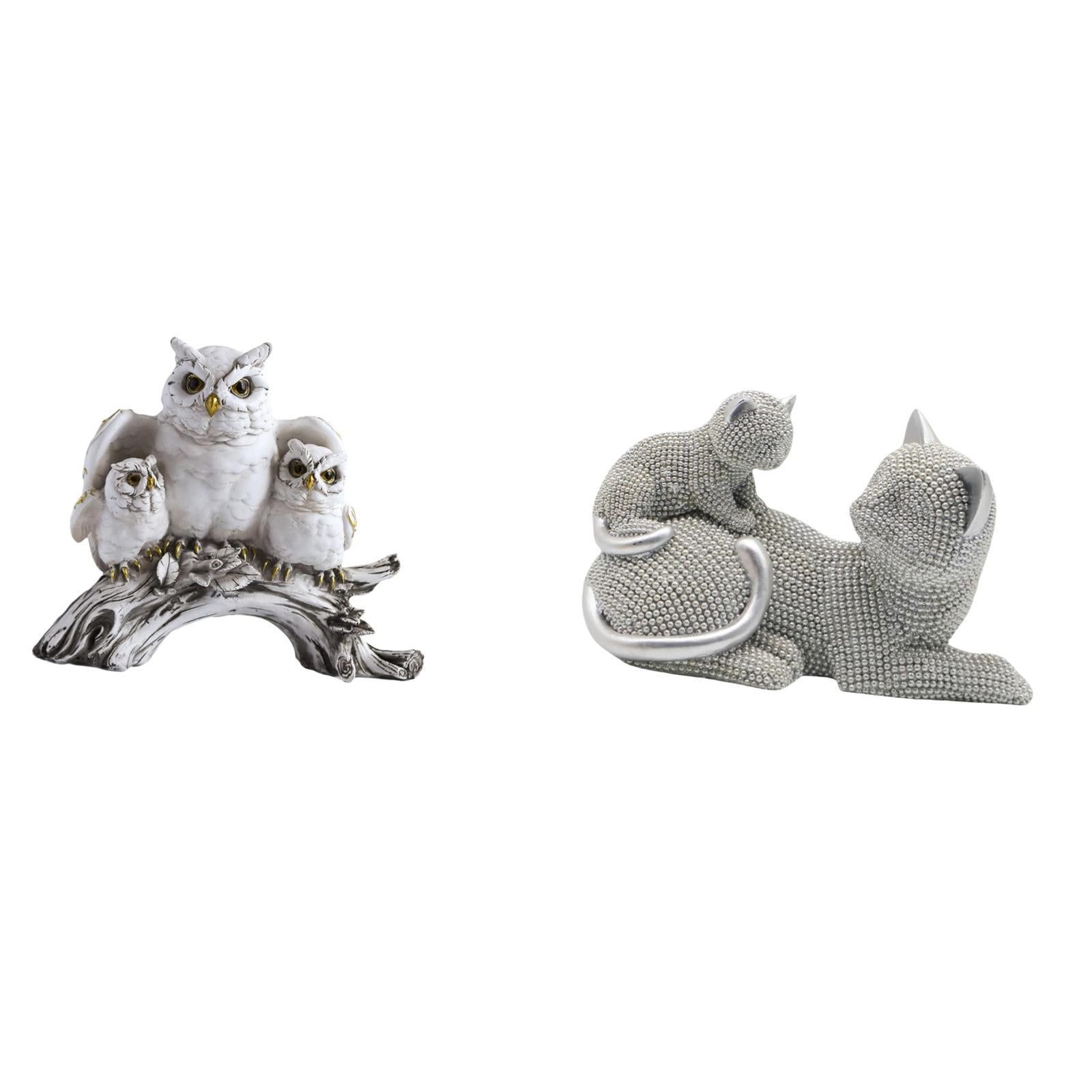 CarpNettore Modern Animal Owl Cat Figurine Sculpture Tabletop Ornament ...