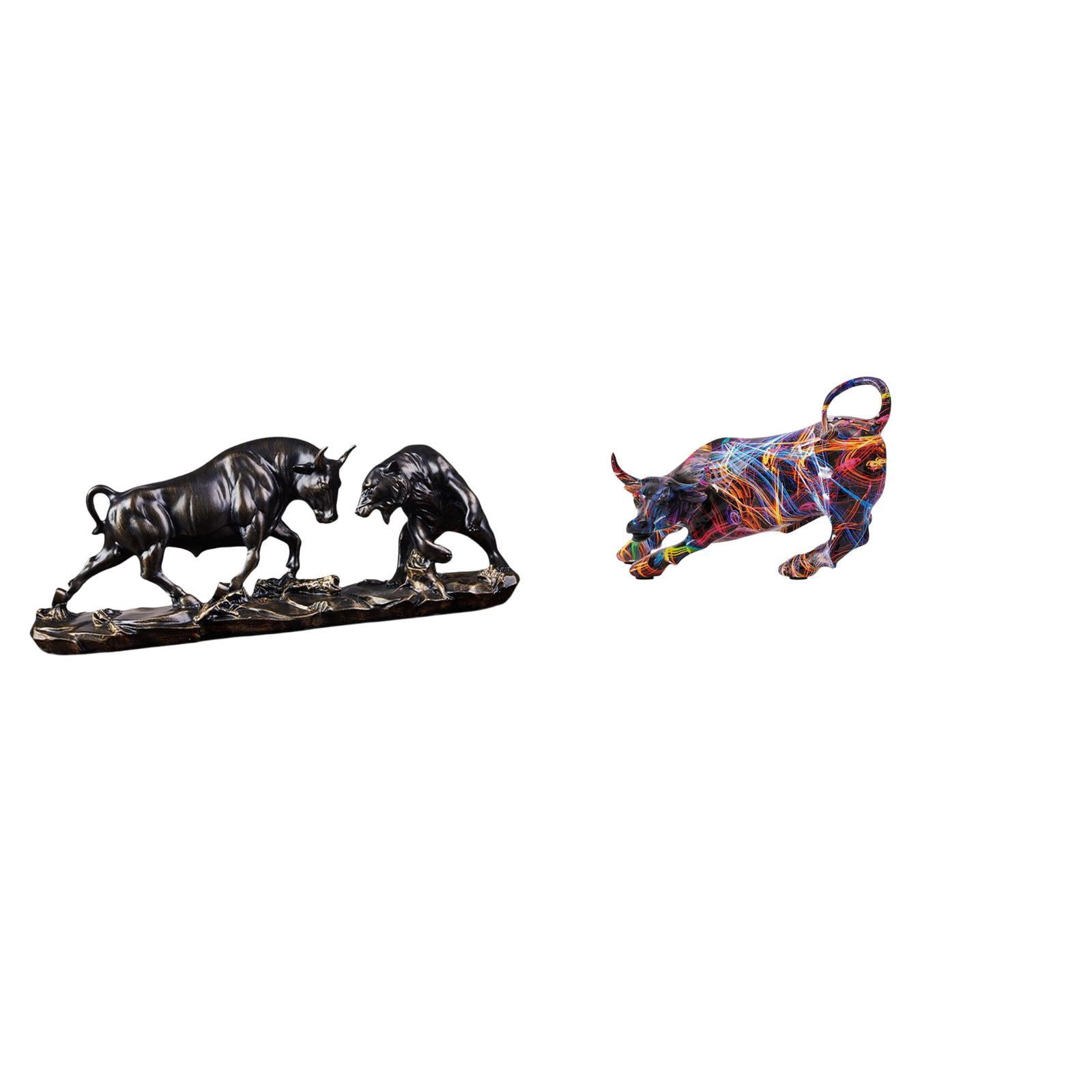 CarpNettore Modern Feng Shui Bull Bear Cow Cattle Resin Figurine ...