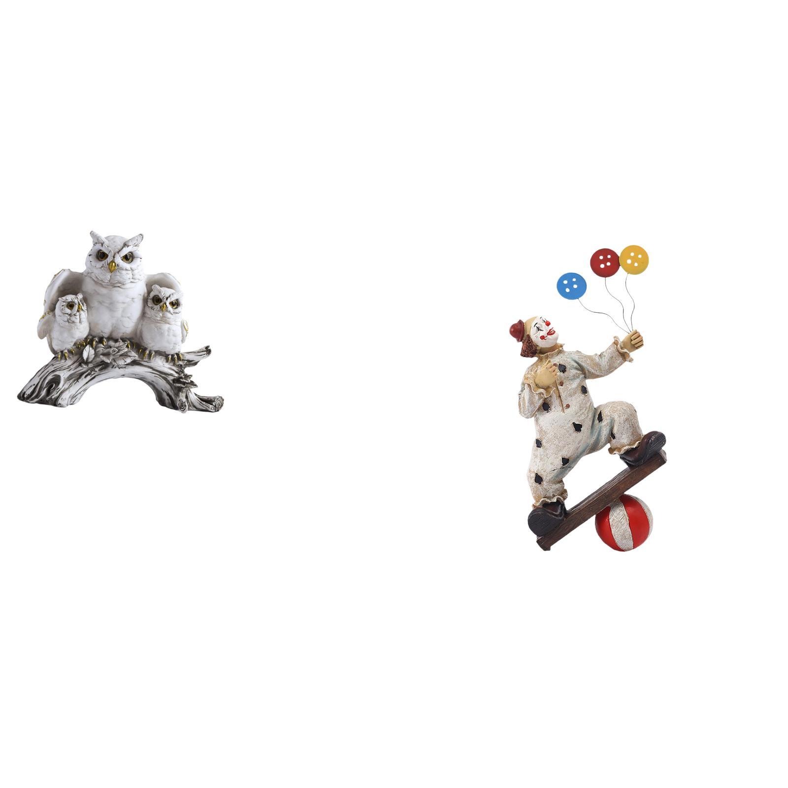 CarpNettore Modern Owl Clown Figurine Sculpture Tabletop Ornament for ...