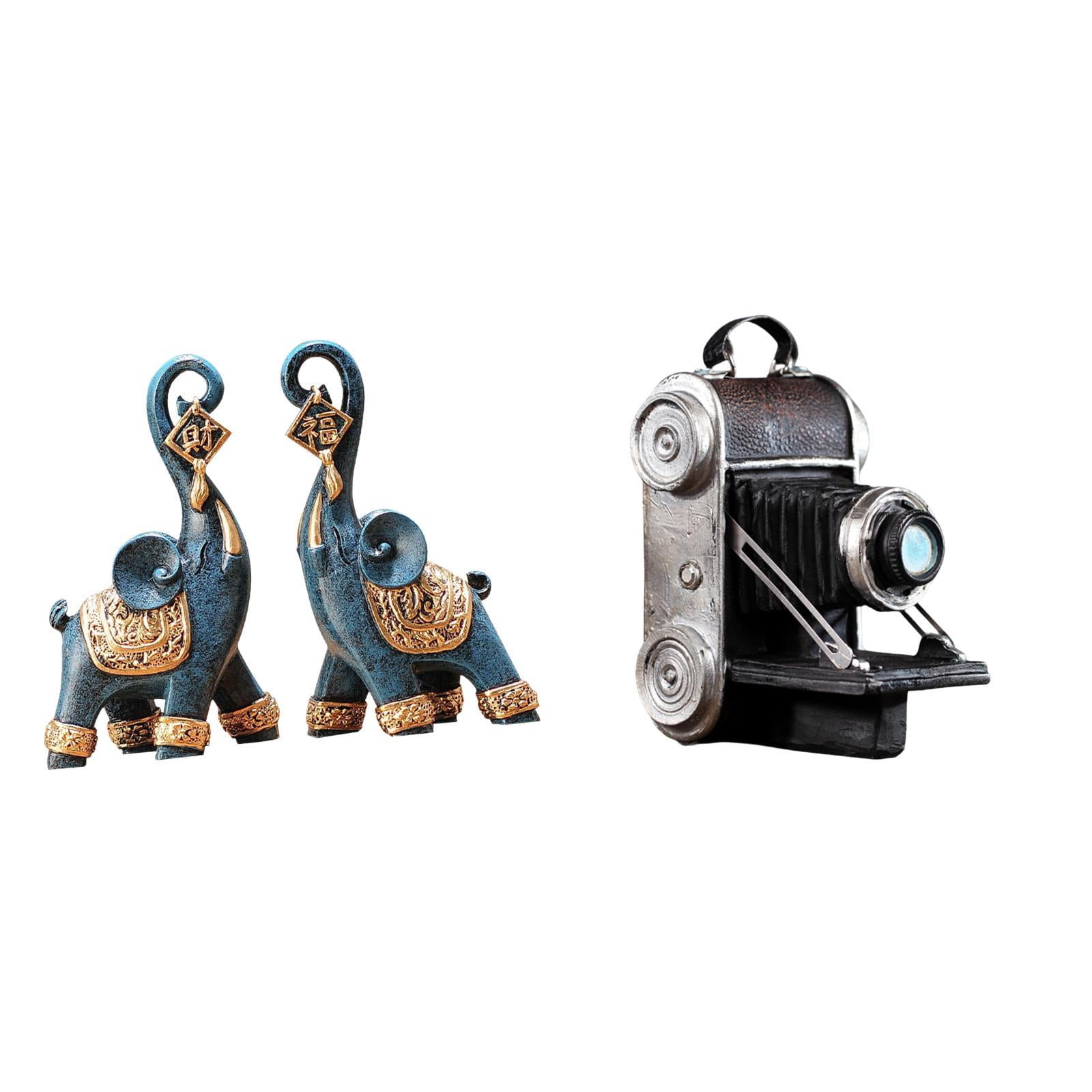 CarpNettore Modern Resin Elephant Camera Sculpture Ornament Art Craft ...