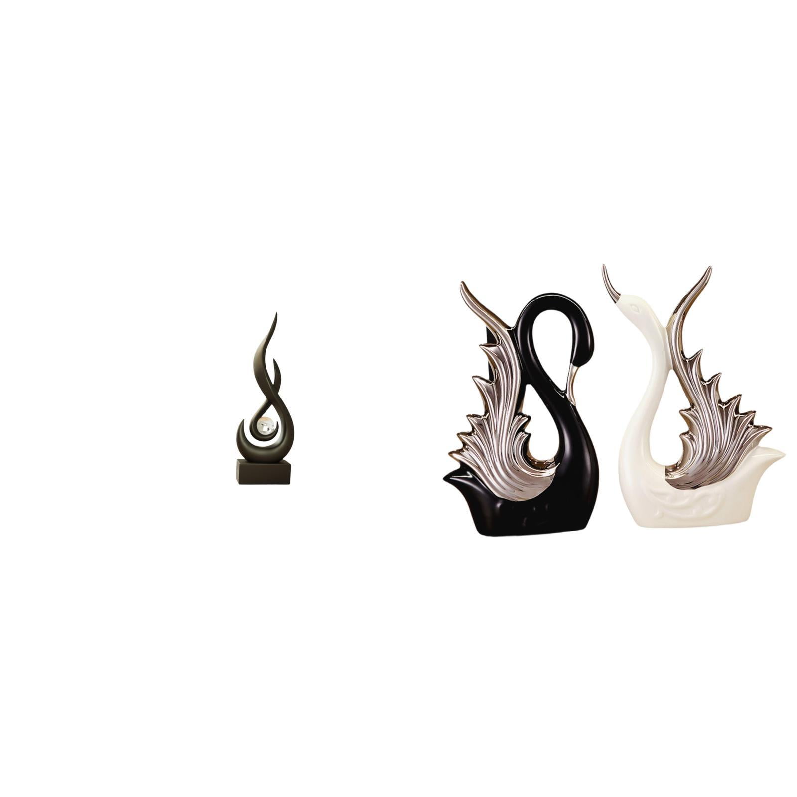 CarpNettore Modern Resin Flame Swan Sculpture Abstract Fire Ceramic ...