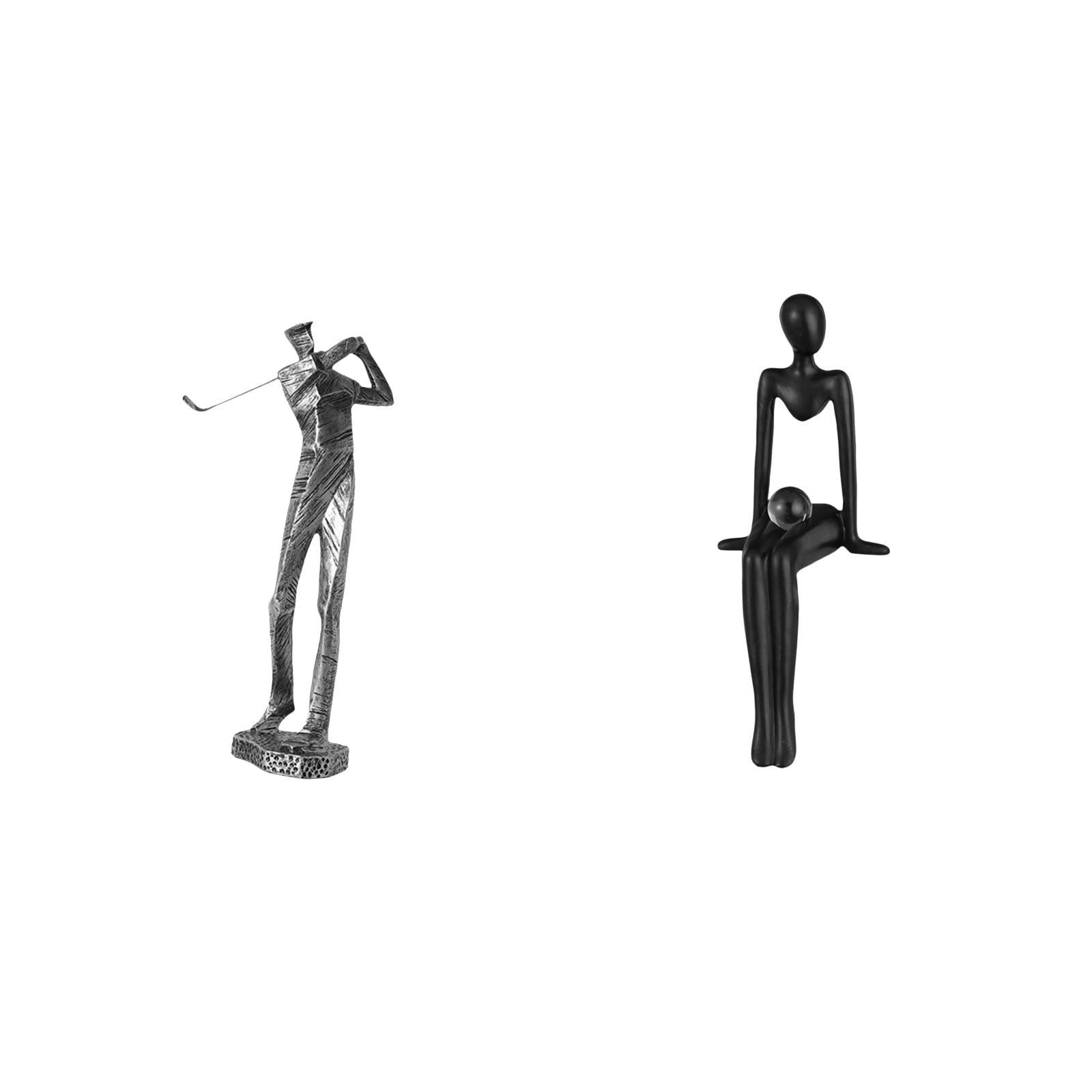 CarpNettore Modern Resin Golfer and Abstract Thinker Figurine Sculpture ...