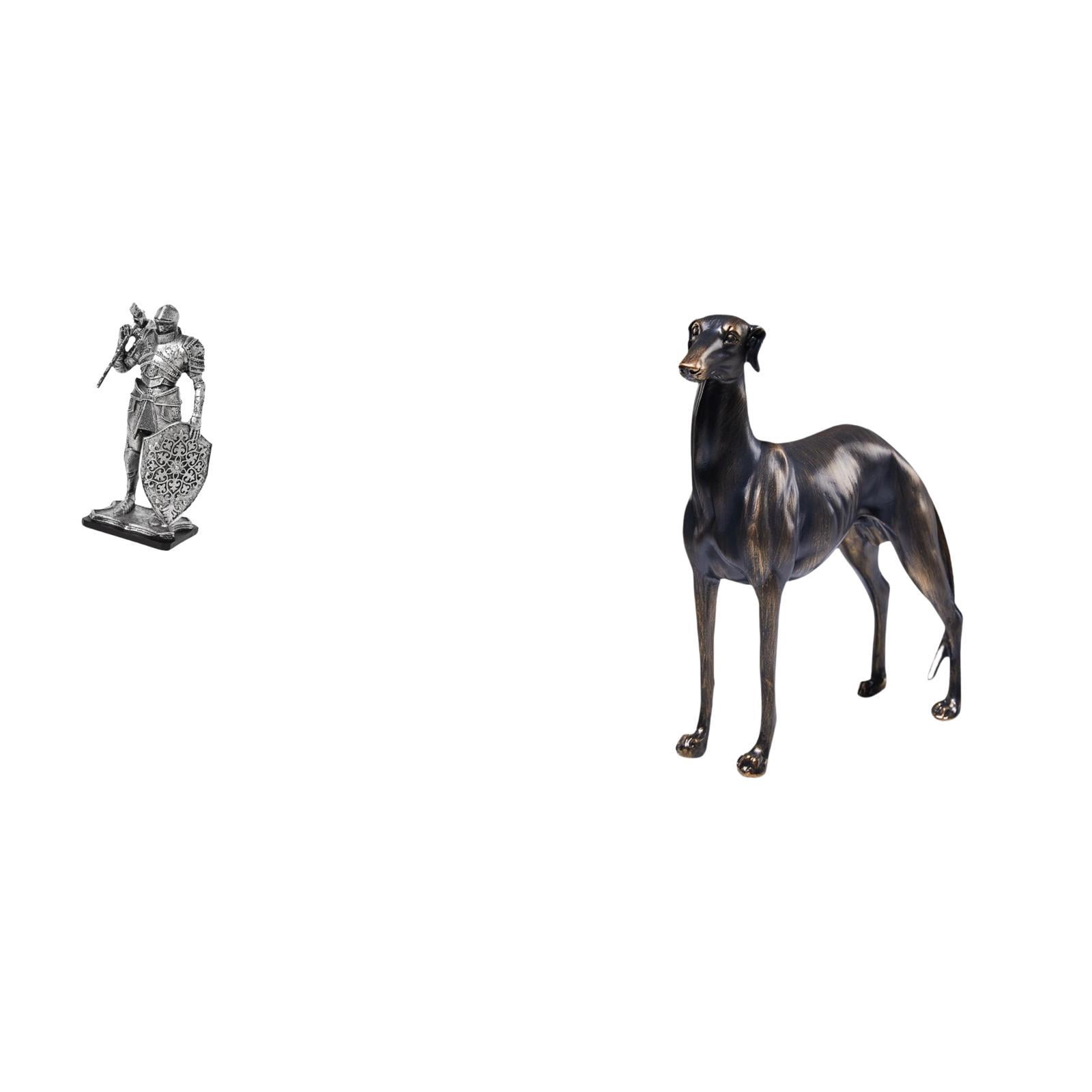 CarpNettore Nordic Art Resin Knight and Greyhound Dog Figurine Abstract ...