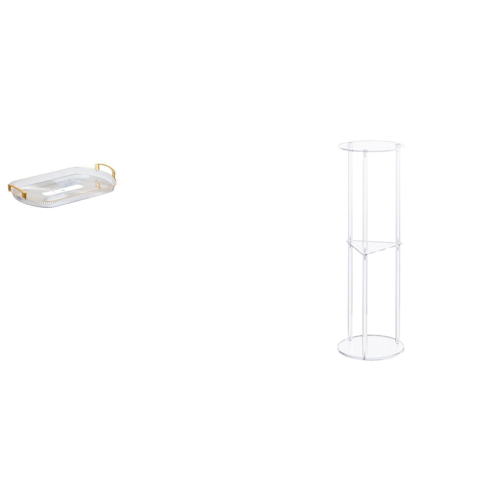 CarpNettore Nordic Rectangle Vanity Tray and Clear Acrylic Side Table ...