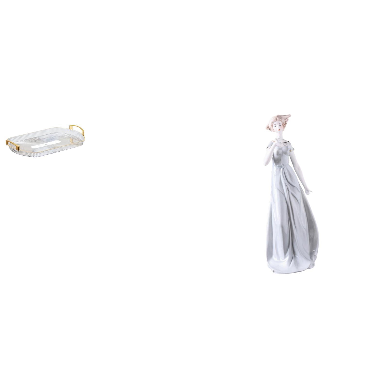 CarpNettore Nordic Rectangle Vanity Tray Organizer with Ceramic Girl ...