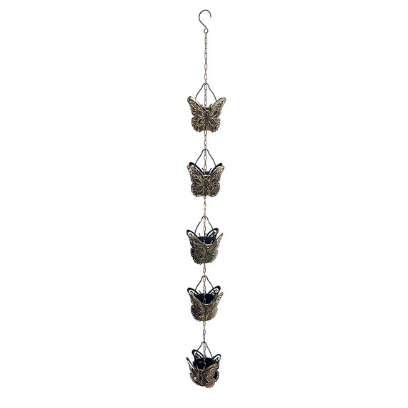 CarpNettore Rain Chain for Gutter Decorative Roof Rain Catcher for ...