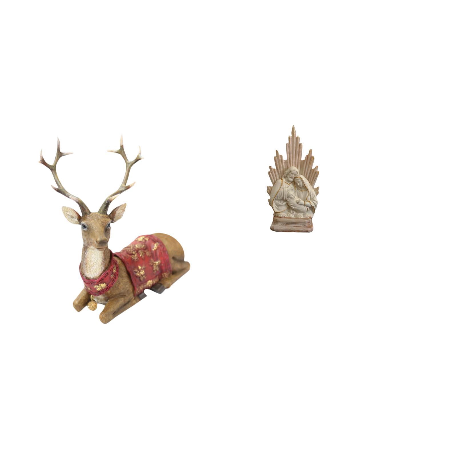 CarpNettore Reindeer Elk Deer Ornament Sculpture Figurine for Living ...