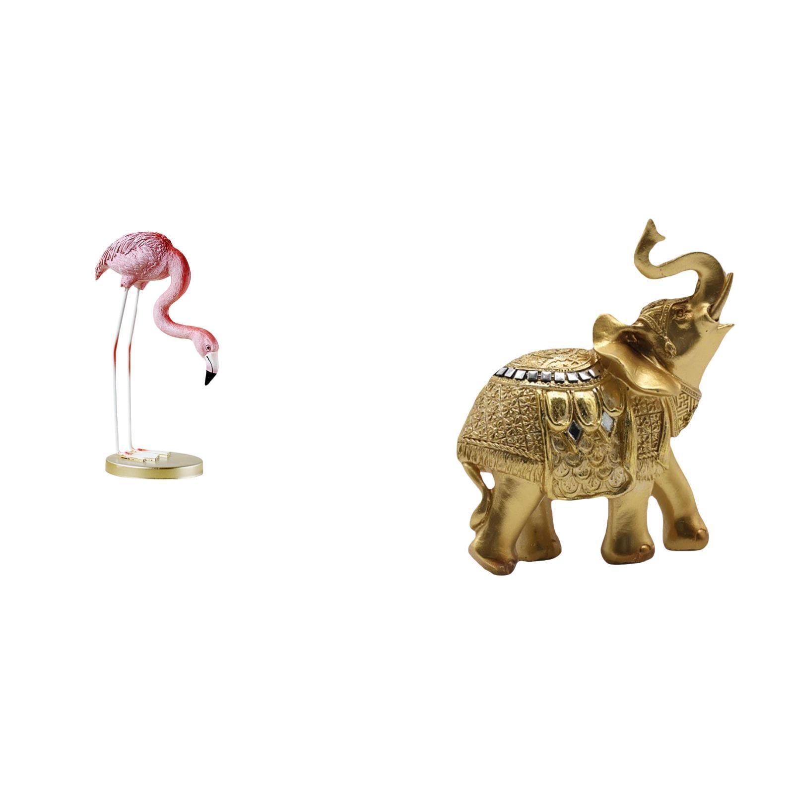 CarpNettore Resin Statue Flamingo Sculpture Elephant Figurine Bird ...