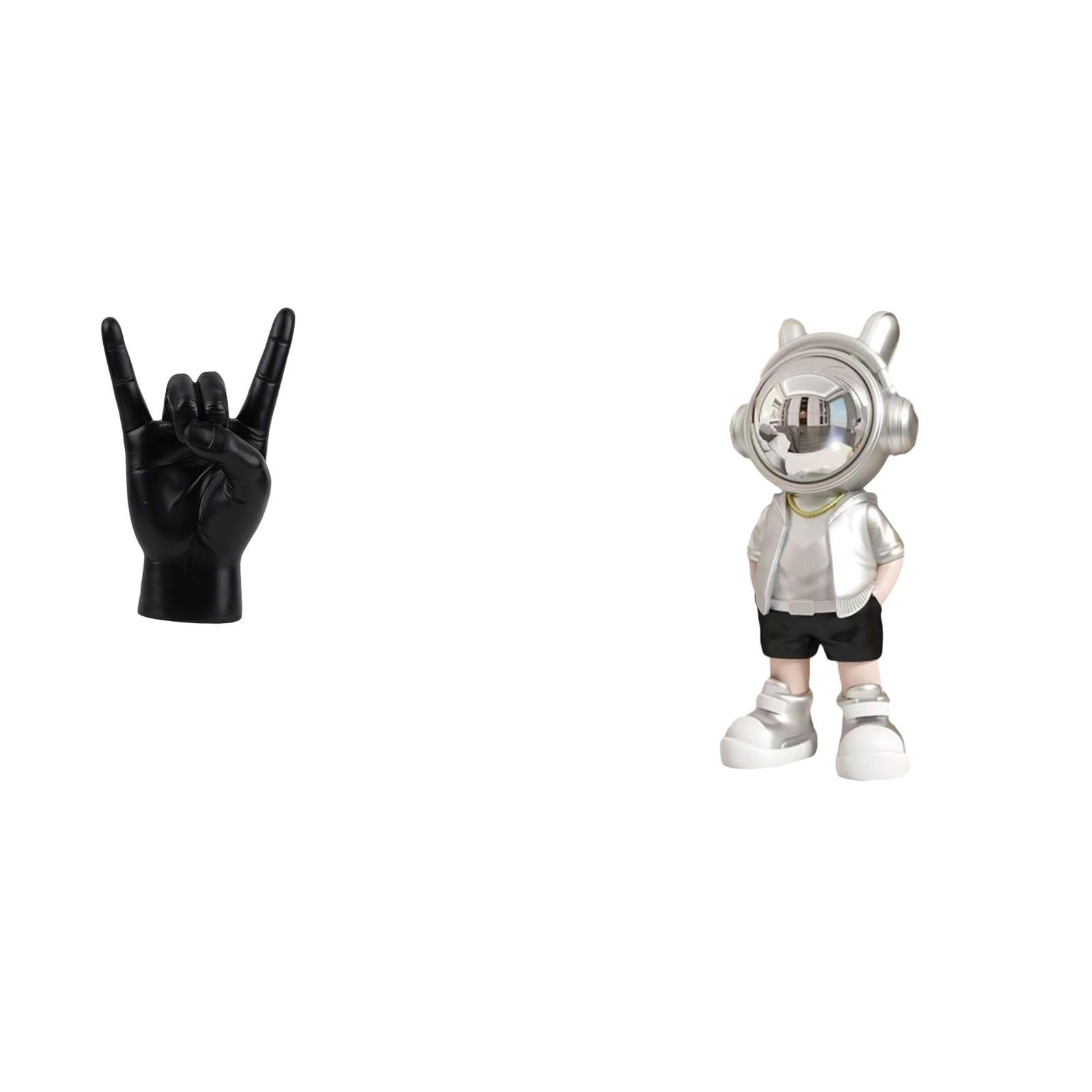 CarpNettore Rock Gesture Statue Creative Resin Hand Finger Figurine ...