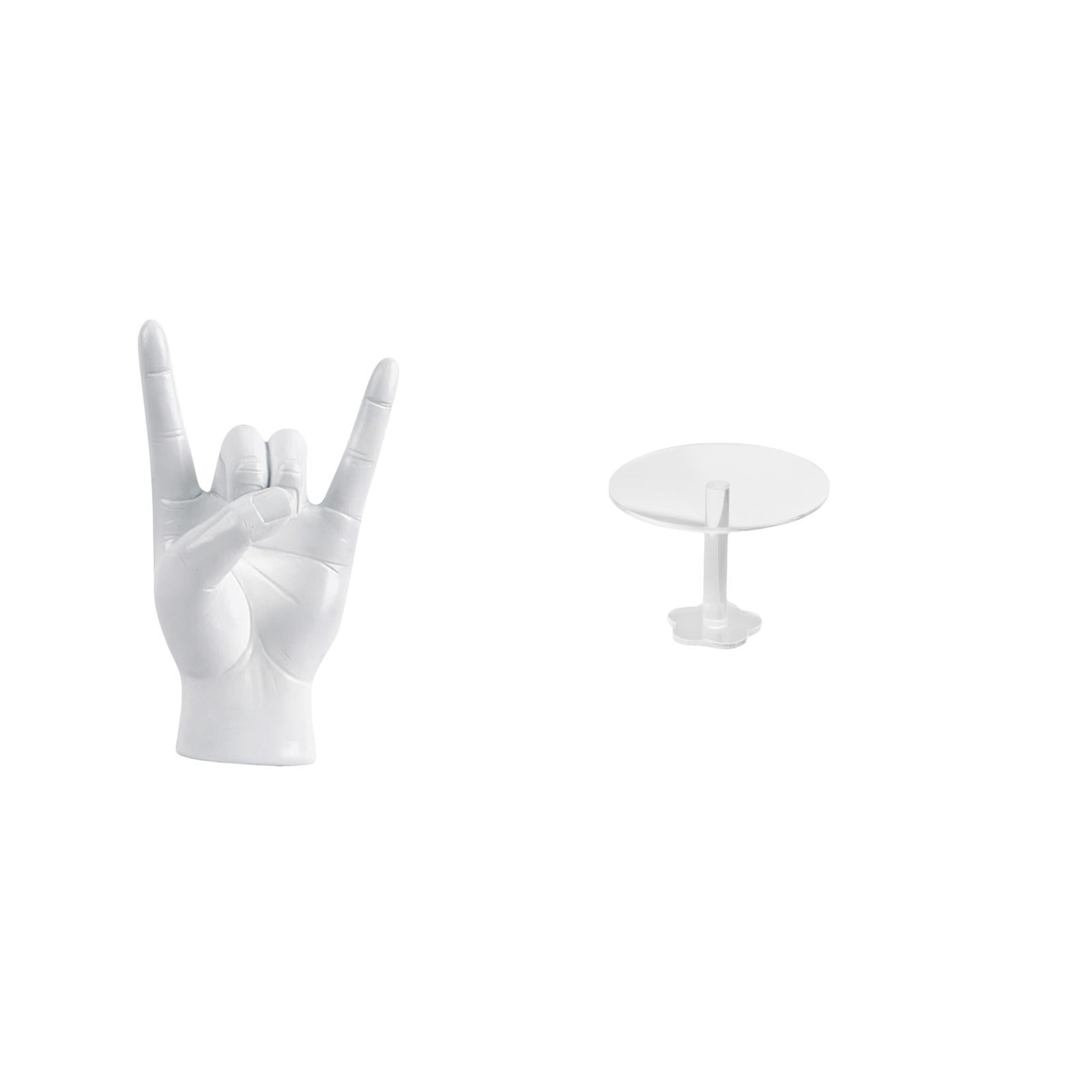 CarpNettore Rock Hand Gesture Statue Miniature Dollhouse Round Table ...