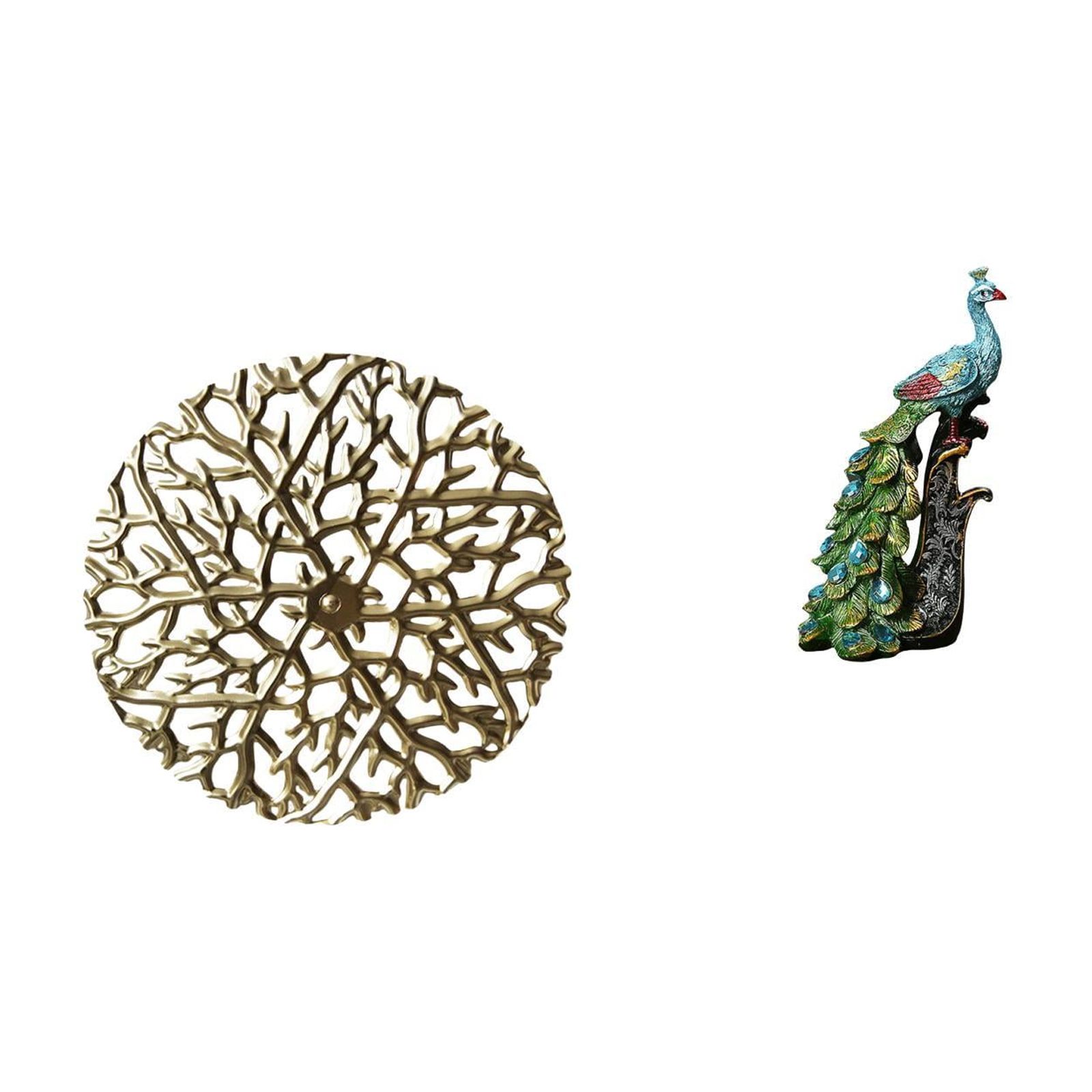 CarpNettore Rustic Scenic Metal Wall Art Sculpture and Elegant Peacock ...