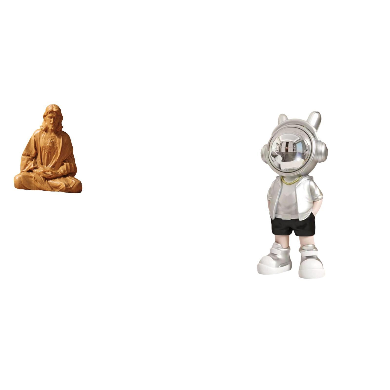 CarpNettore Sacred Heart Astronaut Figurine Modern Jesus Statue ...