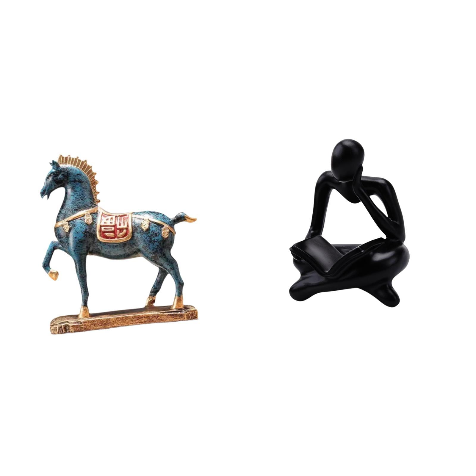 CarpNettore Standing Horse Sculpture Abstract Thinker Statue Desktop ...
