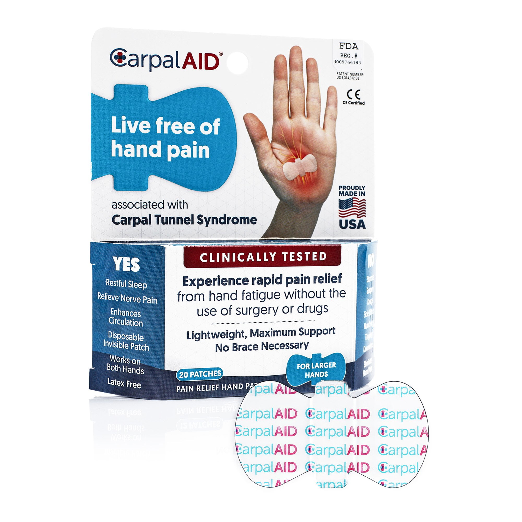 Carpal AID Clear Plastic Adhesive Hand-Based Carpal Tunnel Support for ...