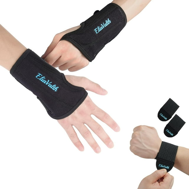 Carpal Tunnel Wrist Brace – 2 Pack Adjustable, Breathable Wrist Support ...