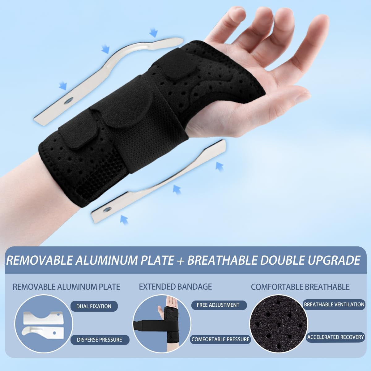 Carpal Tunnel Wrist Brace Night Support with Splints Left Hand, Hand ...