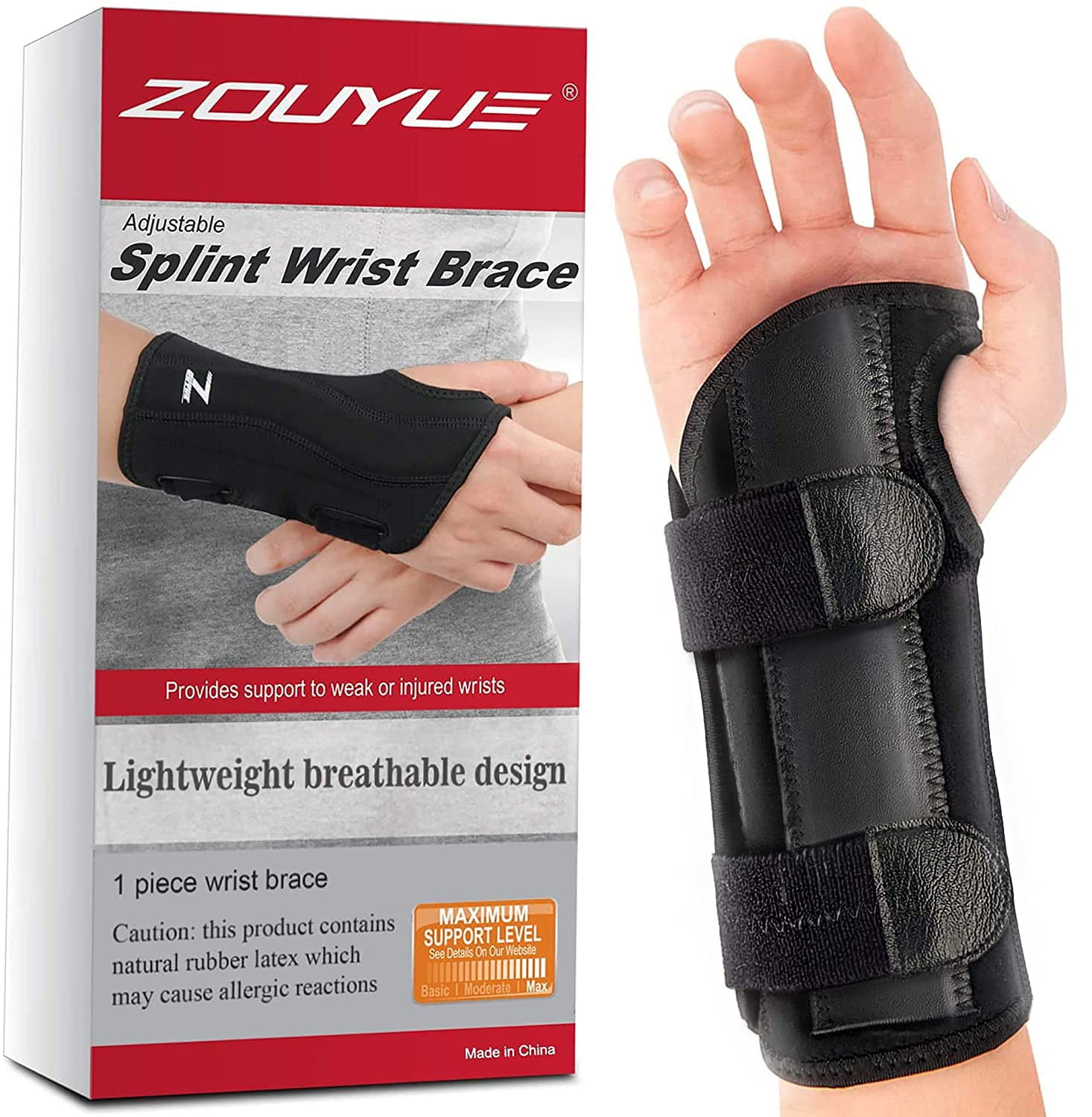 ZOUYUE Carpal Tunnel Wrist Brace, Removable Metal Splint, Night Sleep ...