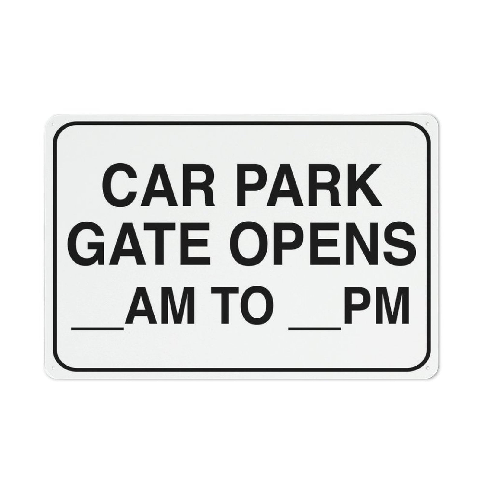 Carpark Gates Open Sign For House 12" X 8" Yard Sign, Premium Aluminum ...