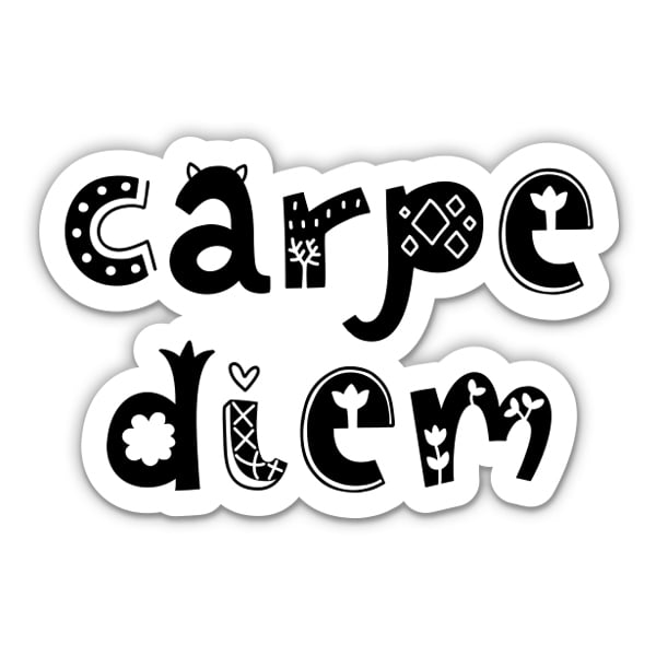 Carpe Diem - 5" Vinyl Sticker - For Car Laptop I-Pad - Waterproof Decal ...
