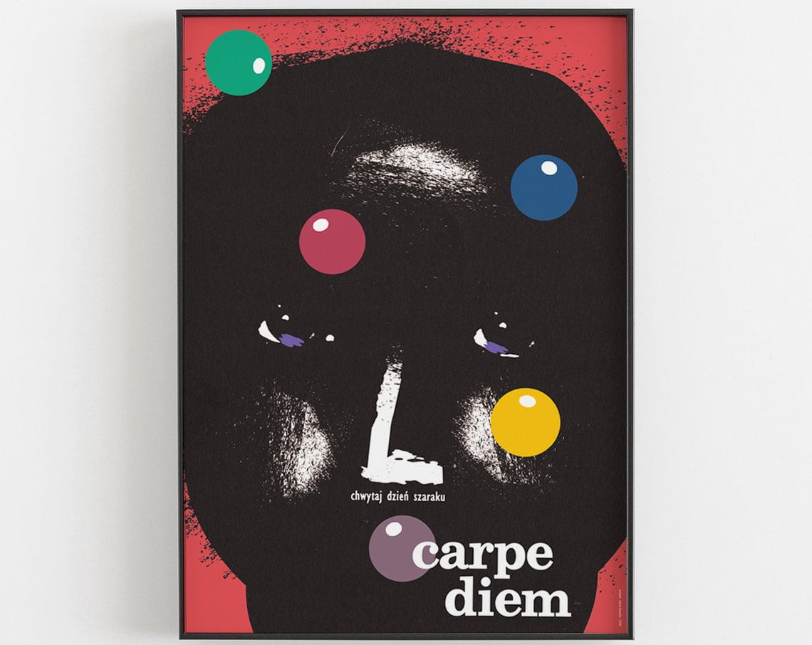 Carpe Diem, Chwytaj Dzień, Optimistic Poster, Art, Plakat,Retro, Decor ...
