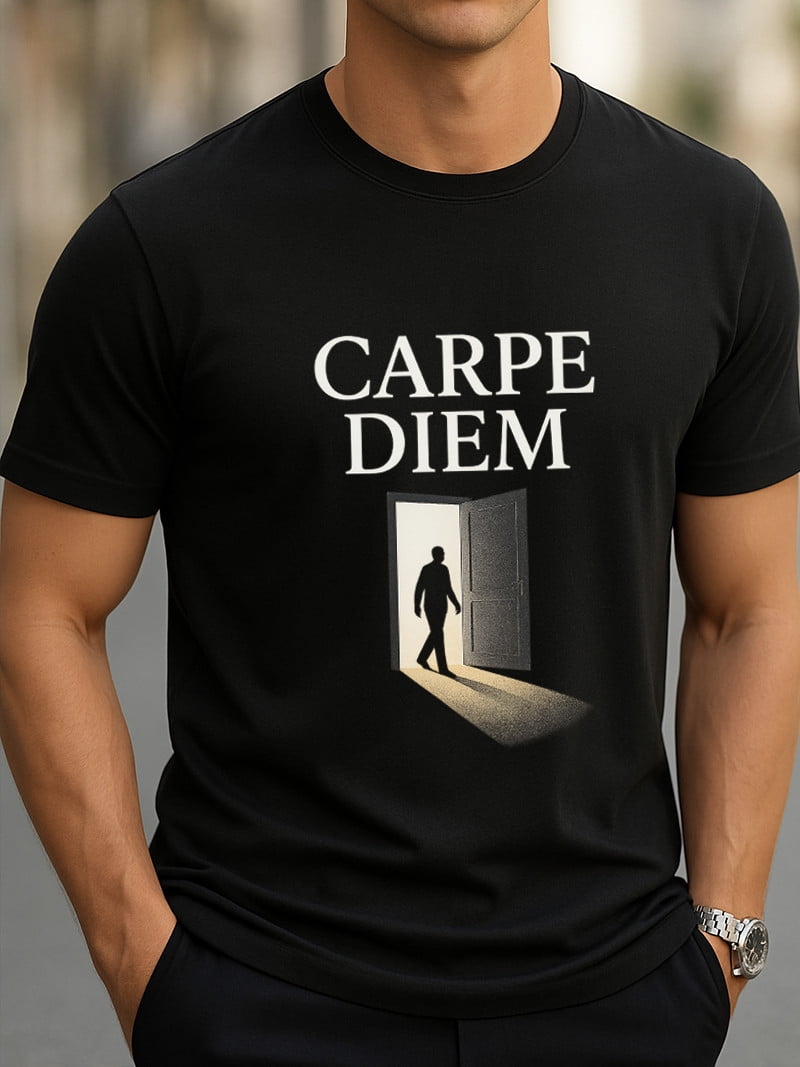 Carpe Diem Graphic T-Shirt Inspirational Doorway Silhouette Print Tee ...