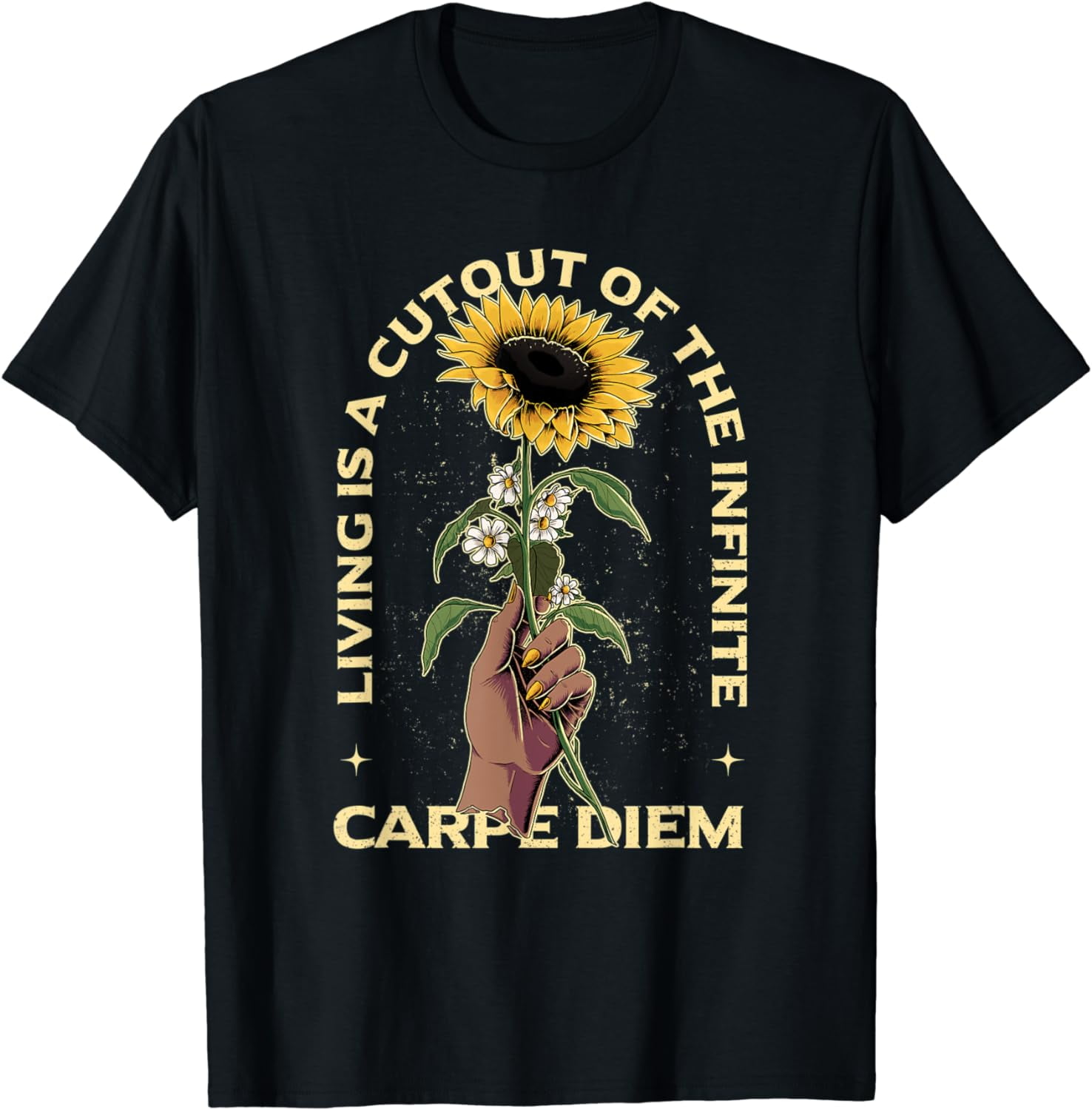 Carpe Diem Optimist Inspiring Motivational Sunflower Lovers T-Shirt ...