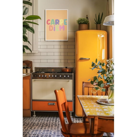 Carpe Diem Pastel Poster Motivational Typography Wall Art Design1 ...