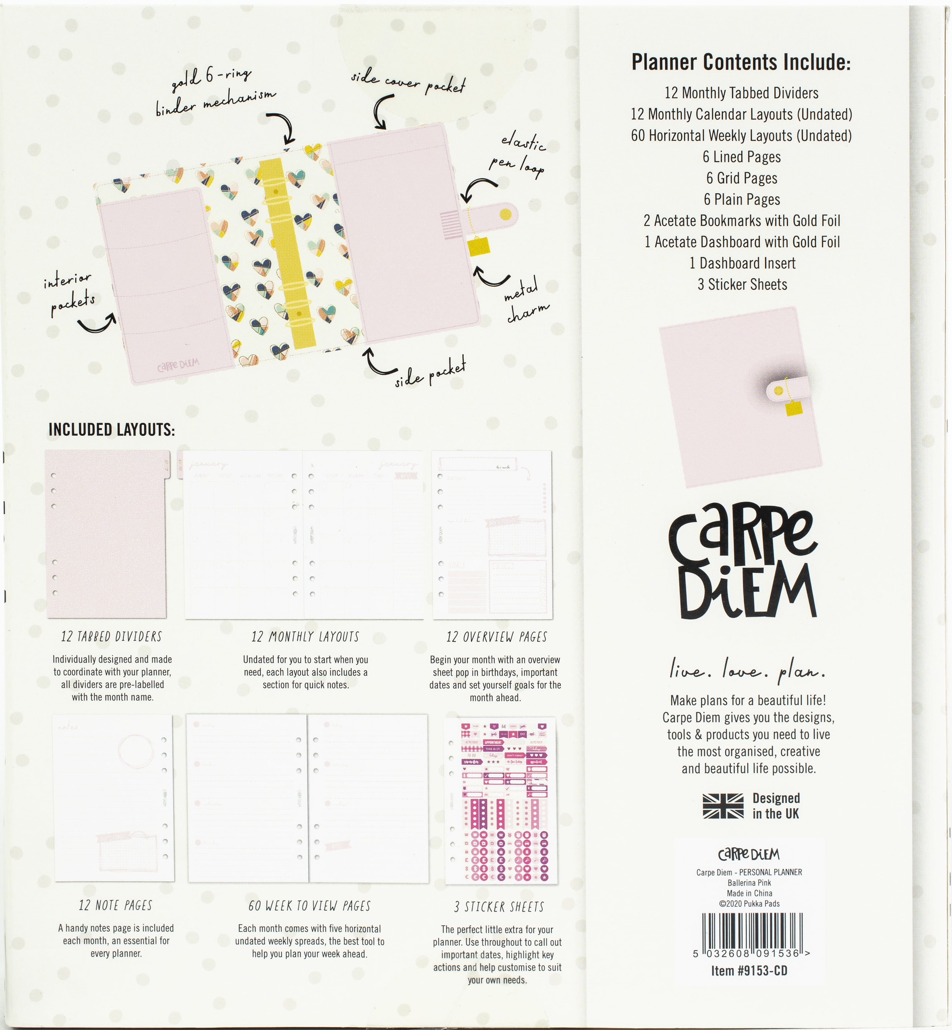 Carpe Diem Personal Planner-Ballerina Pink - Walmart.com