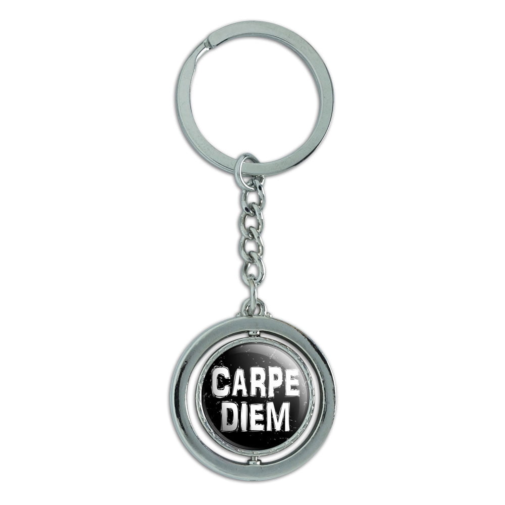 Carpe Diem Seize the Day Latin Distressed Spinning Circle Metal ...