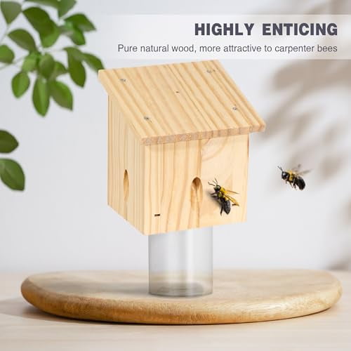 Carpenter Bee Trap for Outside - Pentroof Style Nature Hanging Wood ...