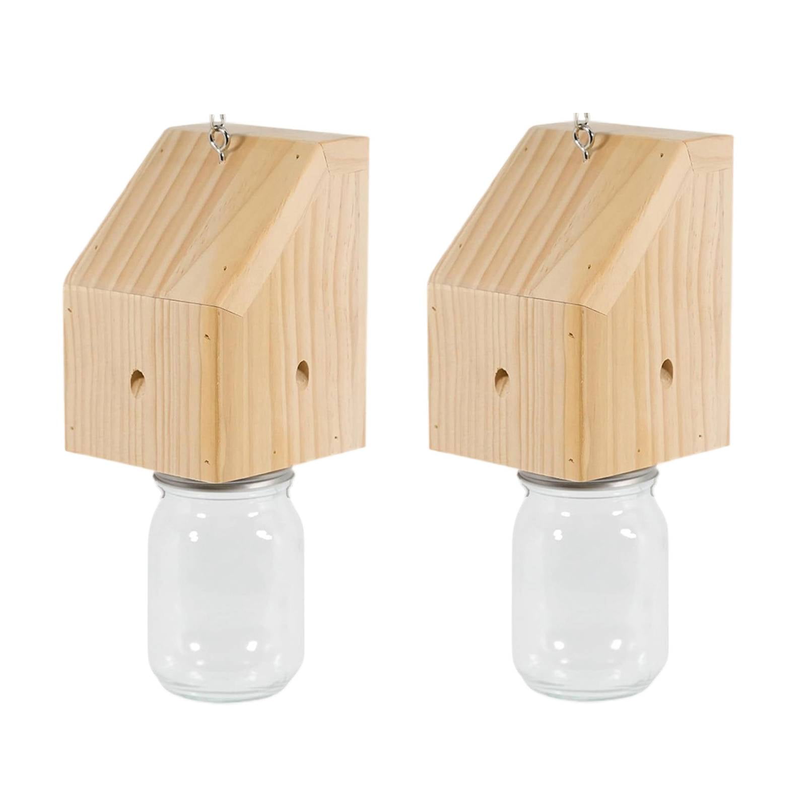 Carpenter Bee_Traps for Outside with Removable Bee_Vault Clear Plastic Jar, Shed Style Nature ...