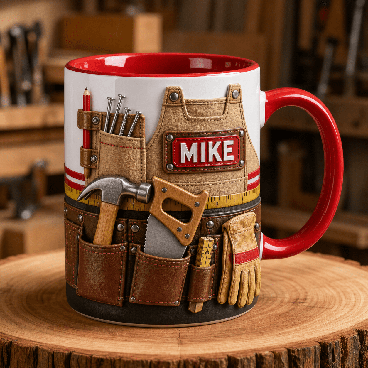 Carpenter Dad Accent Mug Custom Name Father’s Day Gift with Hammer Saw ...
