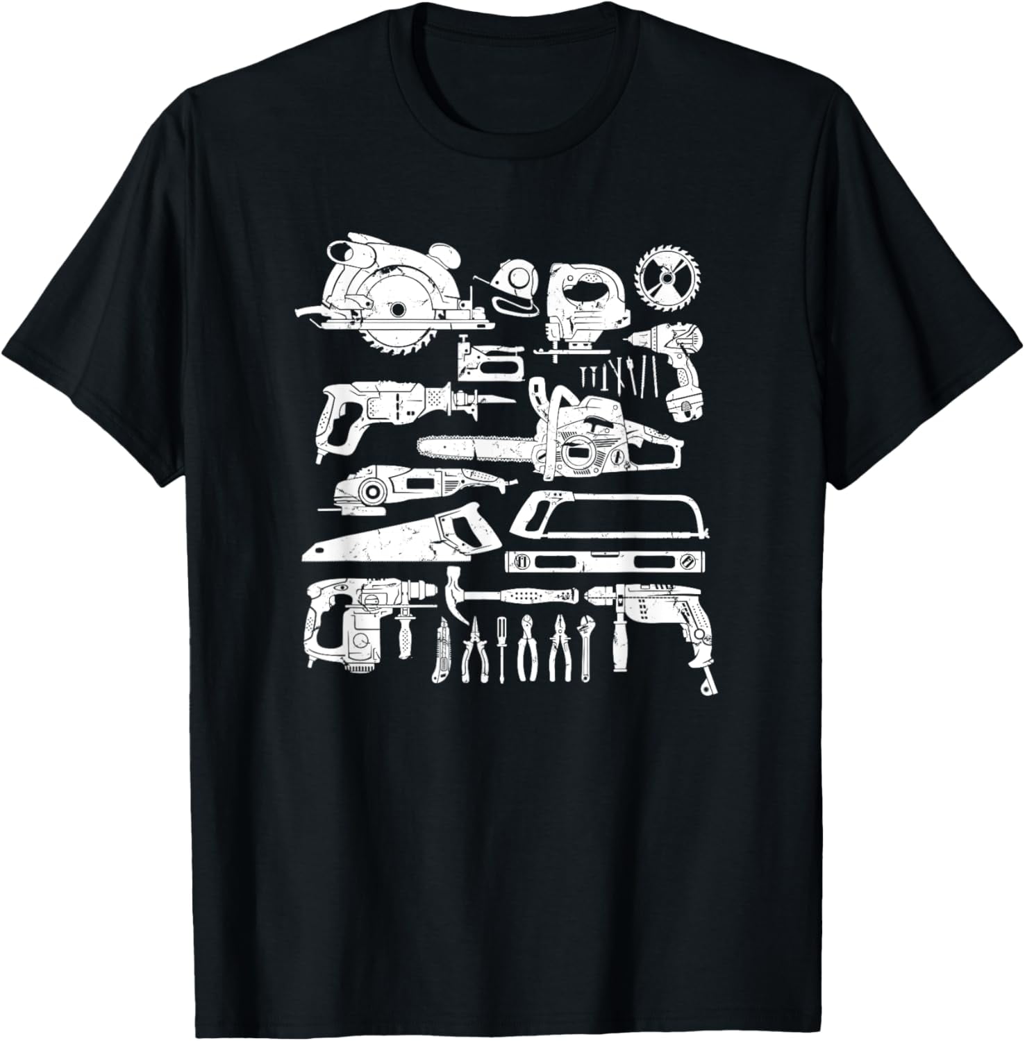 Carpenter Mechanic Hand Power Tool Saw Handyman Woodworker T-Shirt ...