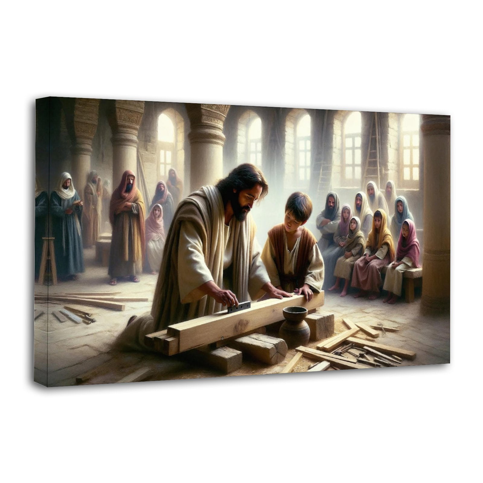 The Carpenter of Nazareth Jesus Teaching A Child Carpentry Home Decor ...