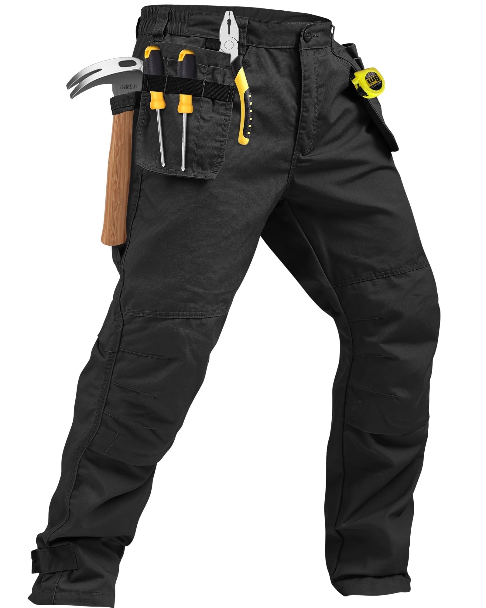 TRGPSG Men's Work Pants with 13 Pockets, Heavy Duty Construction Cargo ...