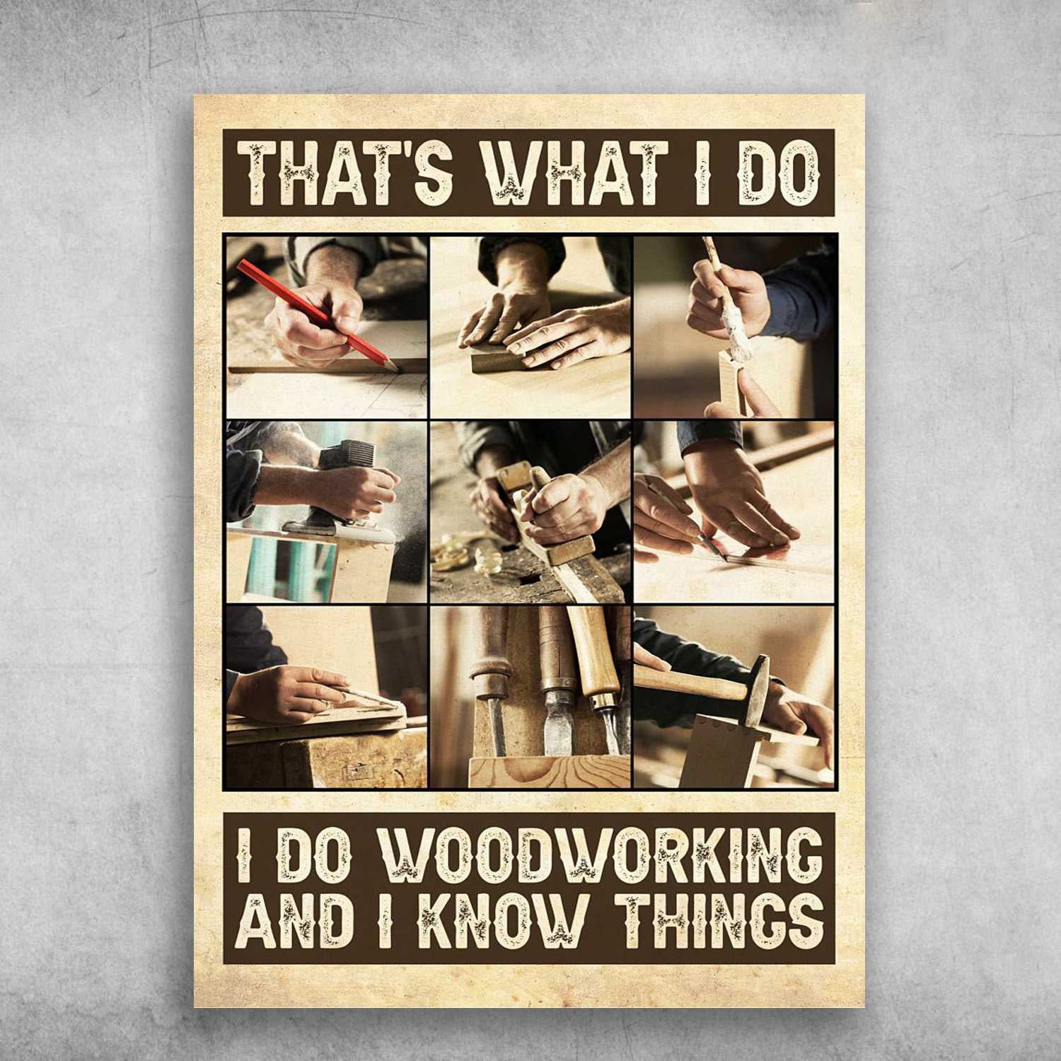 Carpenter Poster, That's What I Do, I Do Woodworking, And I Know Things ...