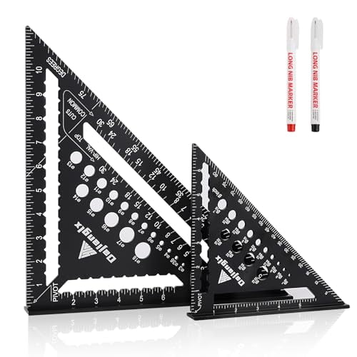 Carpenter Square 7 and 12 Inch Set, Aluminum Rafter Square Framing ...