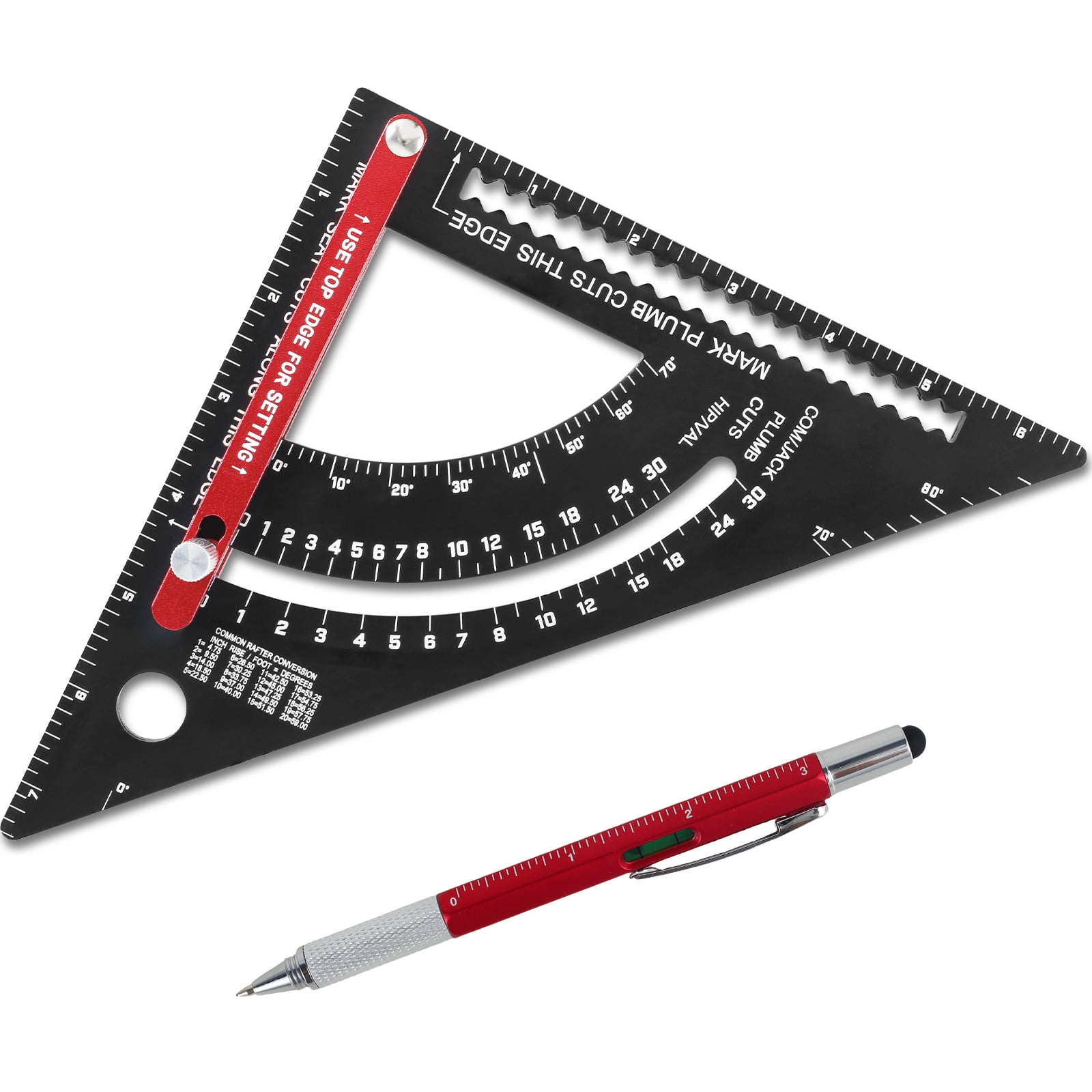 Carpenter Square 7 inch Woodworking Triangle Ruler Aluminum Alloy ...