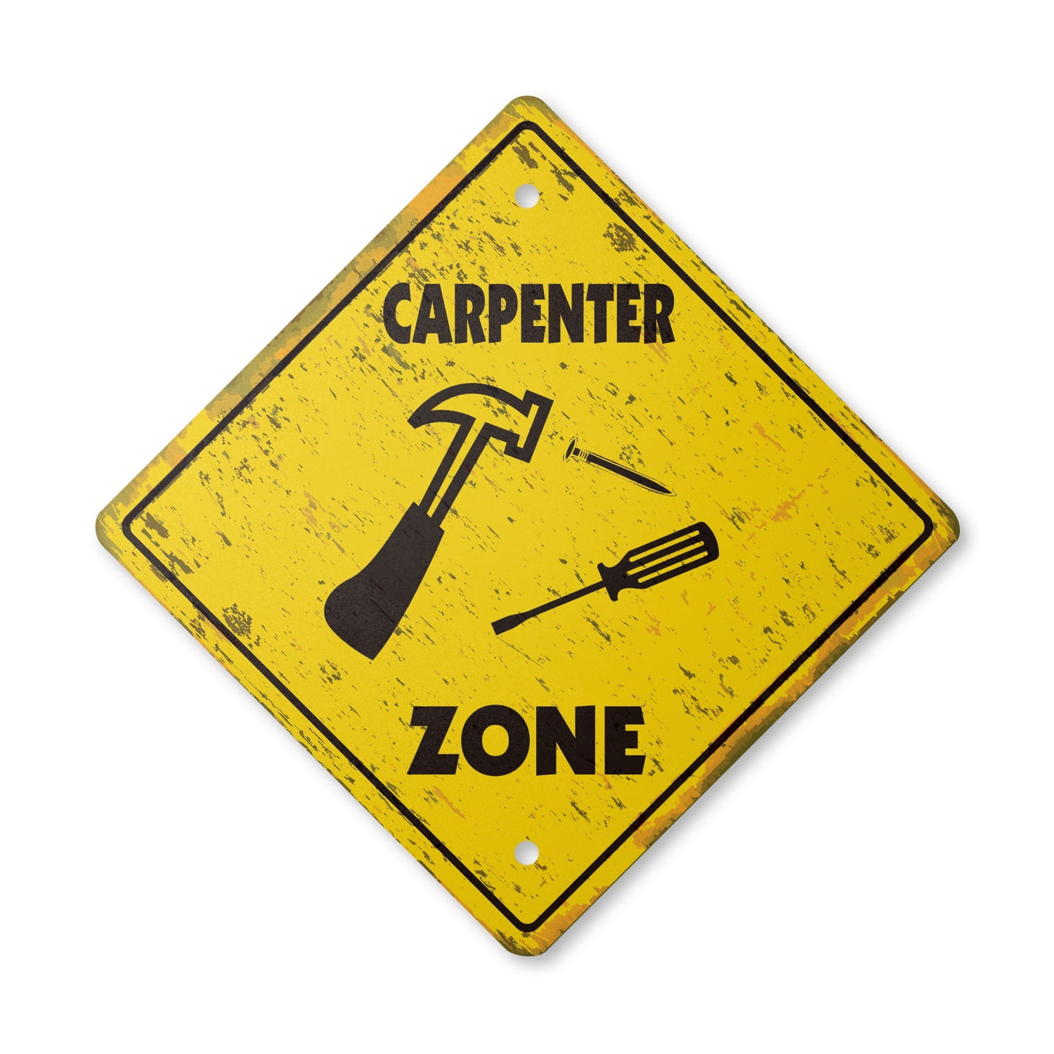 Carpenter Vintage Crossing Sign Zone Xing | Indoor/Outdoor Plastic | 14 ...