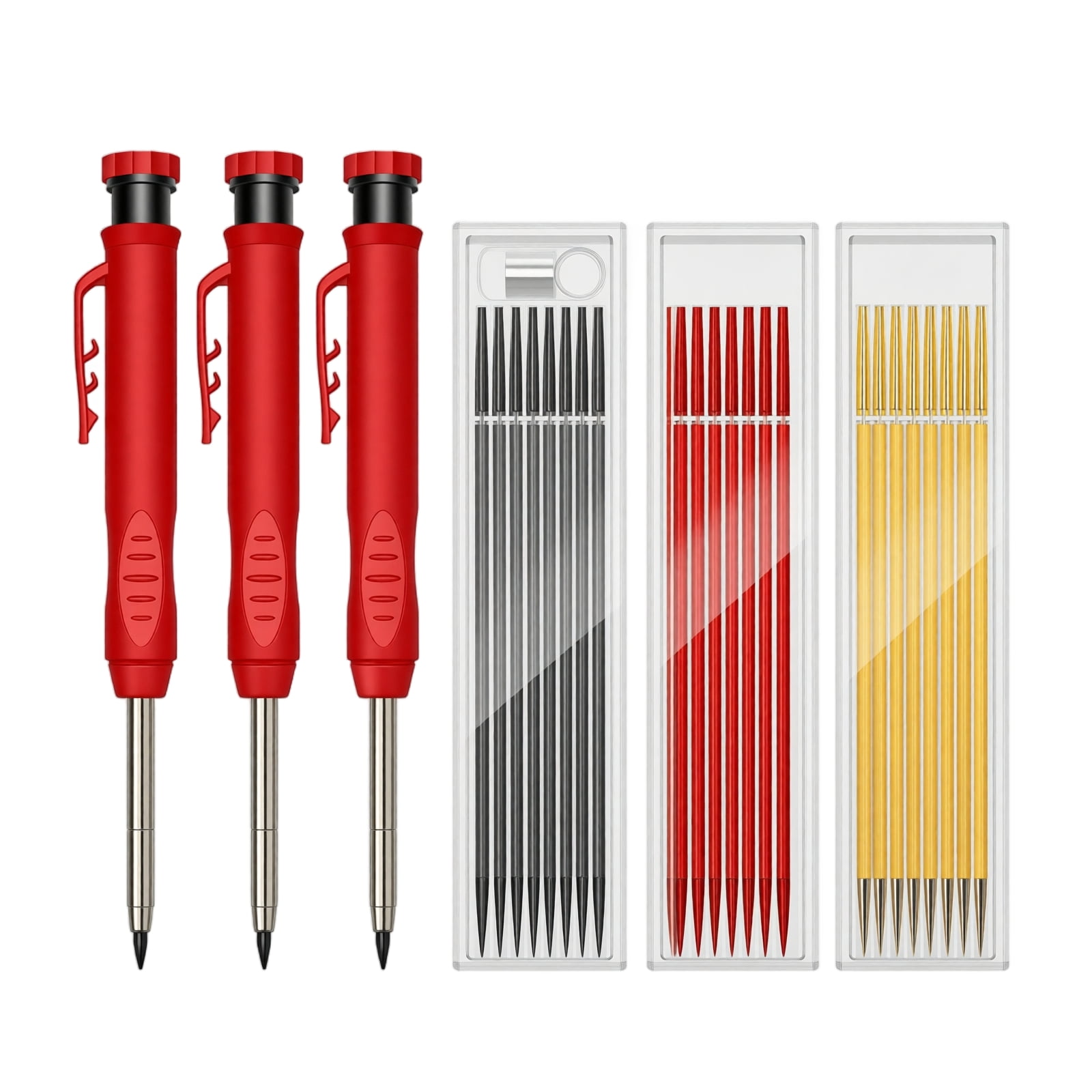 Carpenters Mechanical Pencil, Woodworking Tracer Pencil with Built-in ...