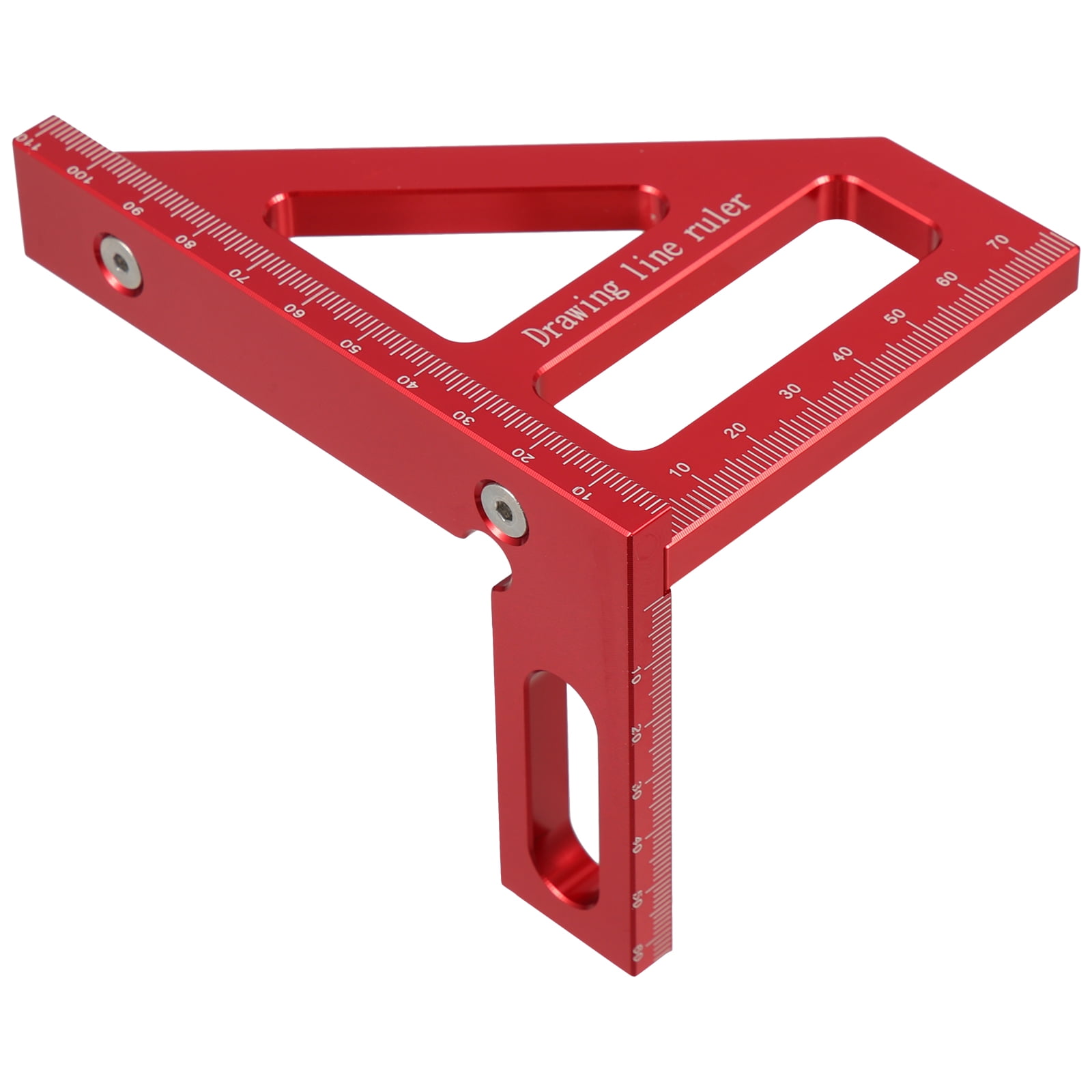 MIPCASE Carpenter 2 in 1 Miter Measuring Tool Red Aluminum Triangle ...