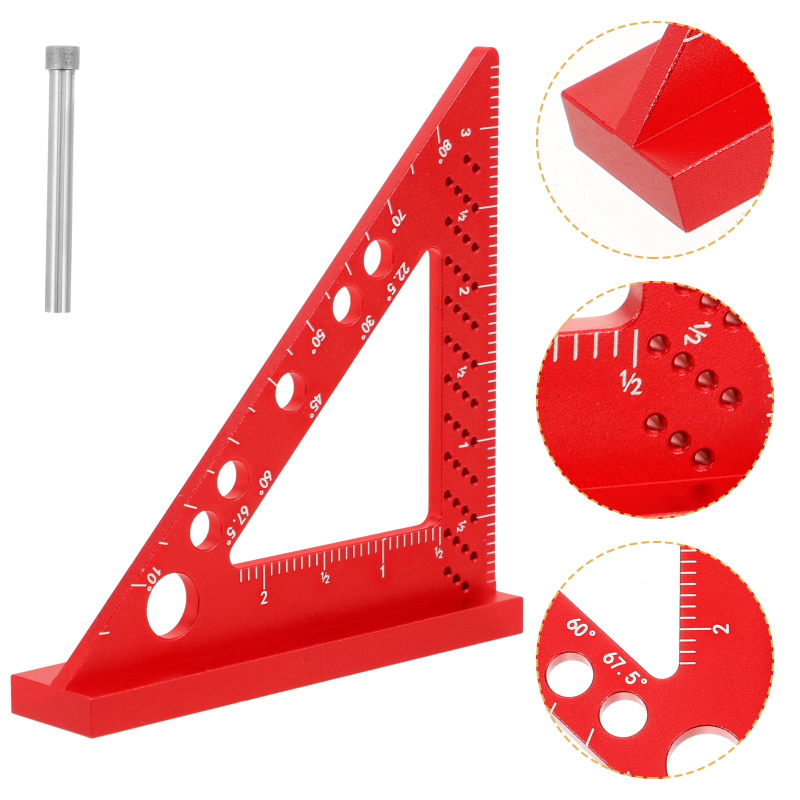 Carpentry Square Ruler Metal Triangle Aluminum Tools Carpenter Precise ...