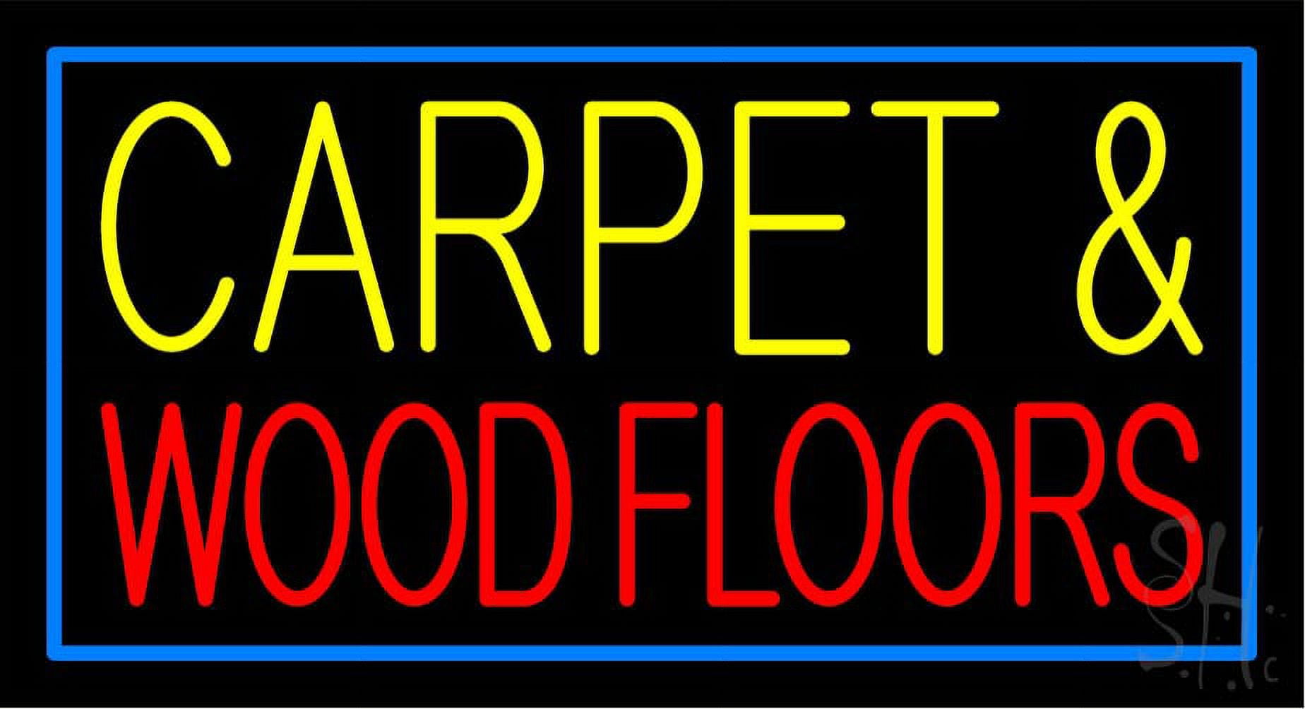 Carpet And Wood Floors LED Neon Sign 13" Tall x 24" Wide - inches Black ...