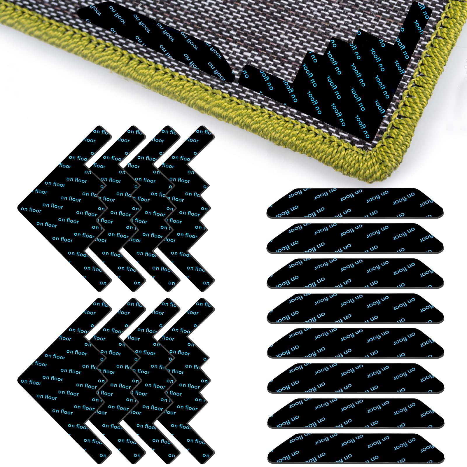 16-Piece Washable & Reusable Non-Skid Carpet Anti-Slip Pad for Hardwood ...