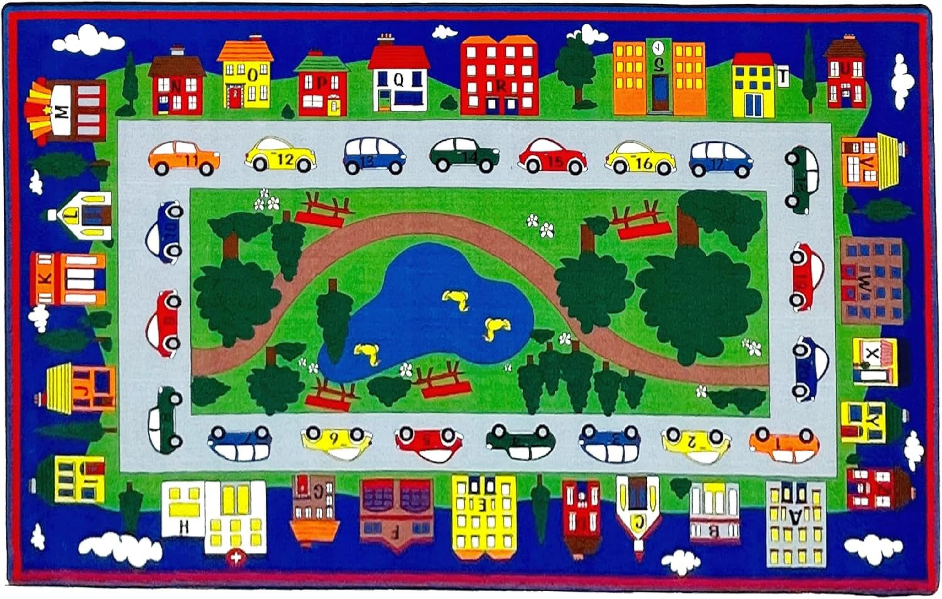 Carpet Around Town Road Rug with Alphabet & Numbers 6 x 8'6'' Rectangle ...