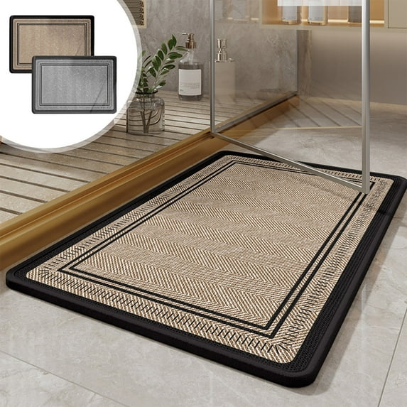 Carpet Bathroom Non Slipping Mat, Absorbent Floor Mat Featuring Non ...