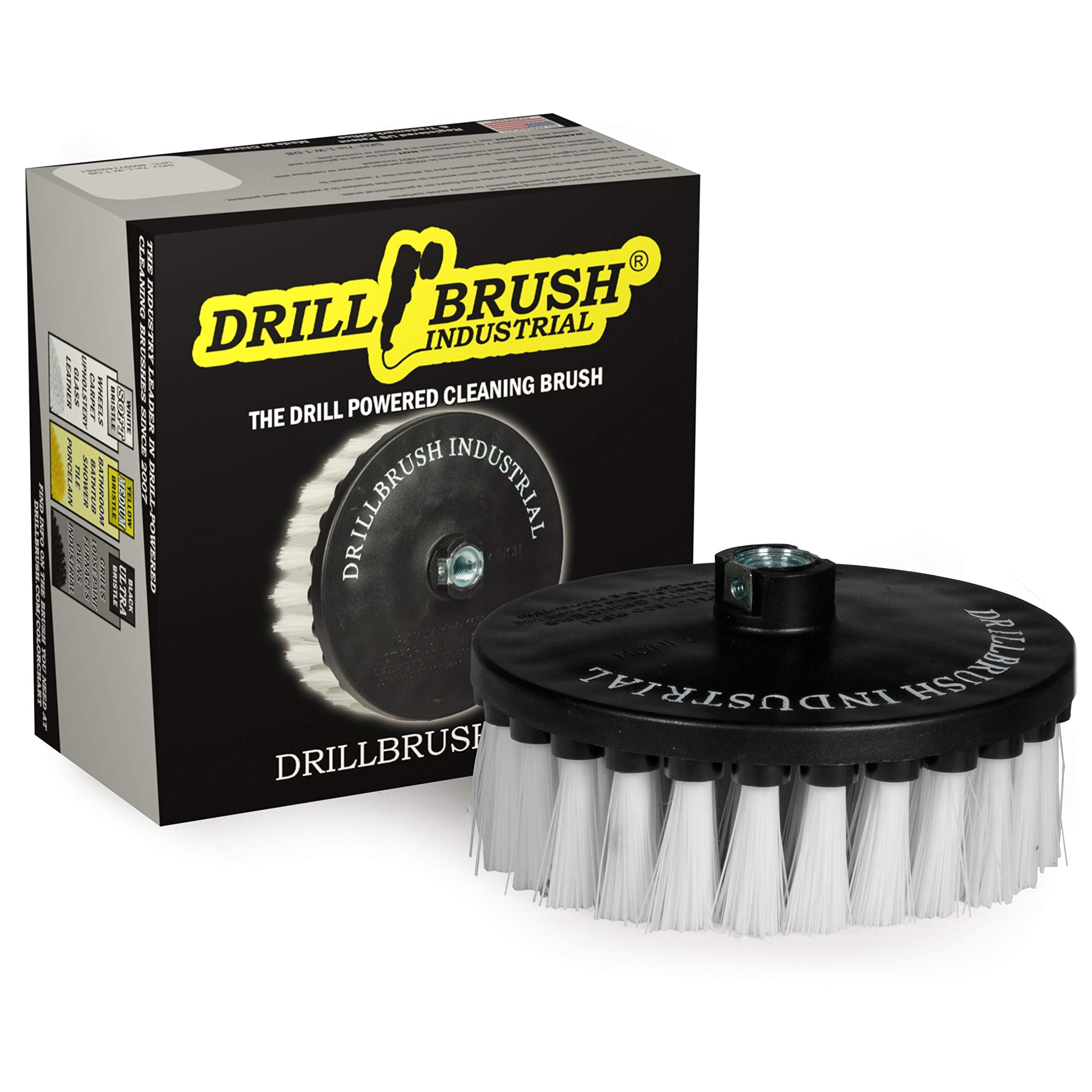 Carpet Cleaner Scrub Brush for Polisher - 7 Inch Soft White Drillbrush ...