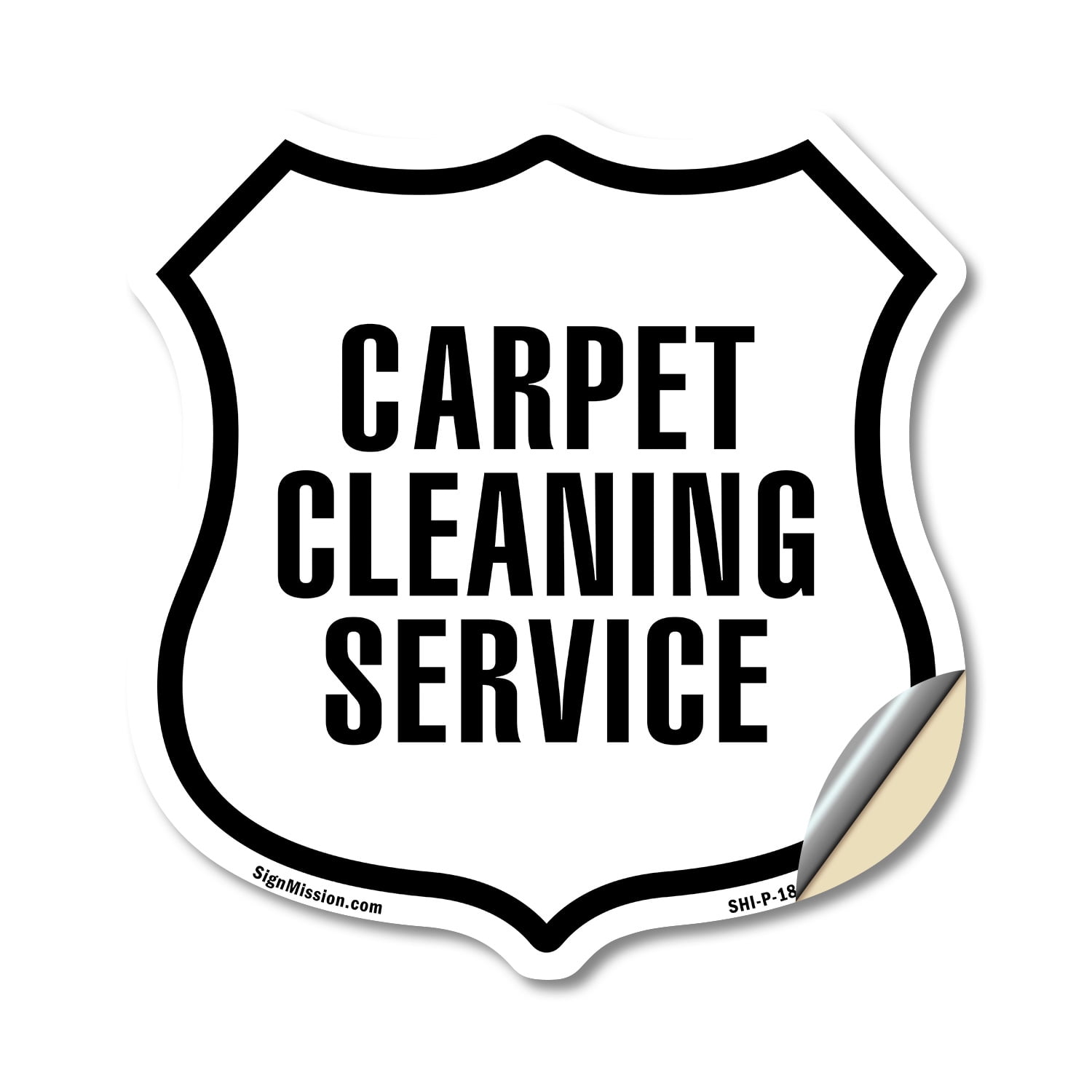 Carpet Cleaning Service (5 Pack) 4 inch X 4 inch Shield Shaped Heavy ...