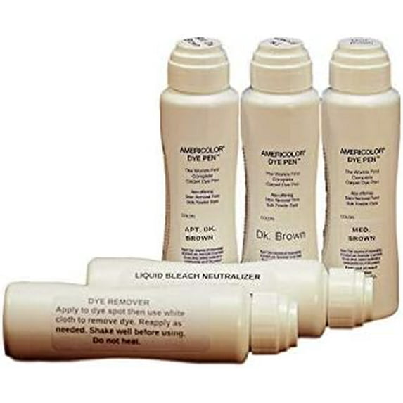 Carpet Dye Pens - 5 Pen Set for Brown Carpet | Quick and Easy Nylon ...