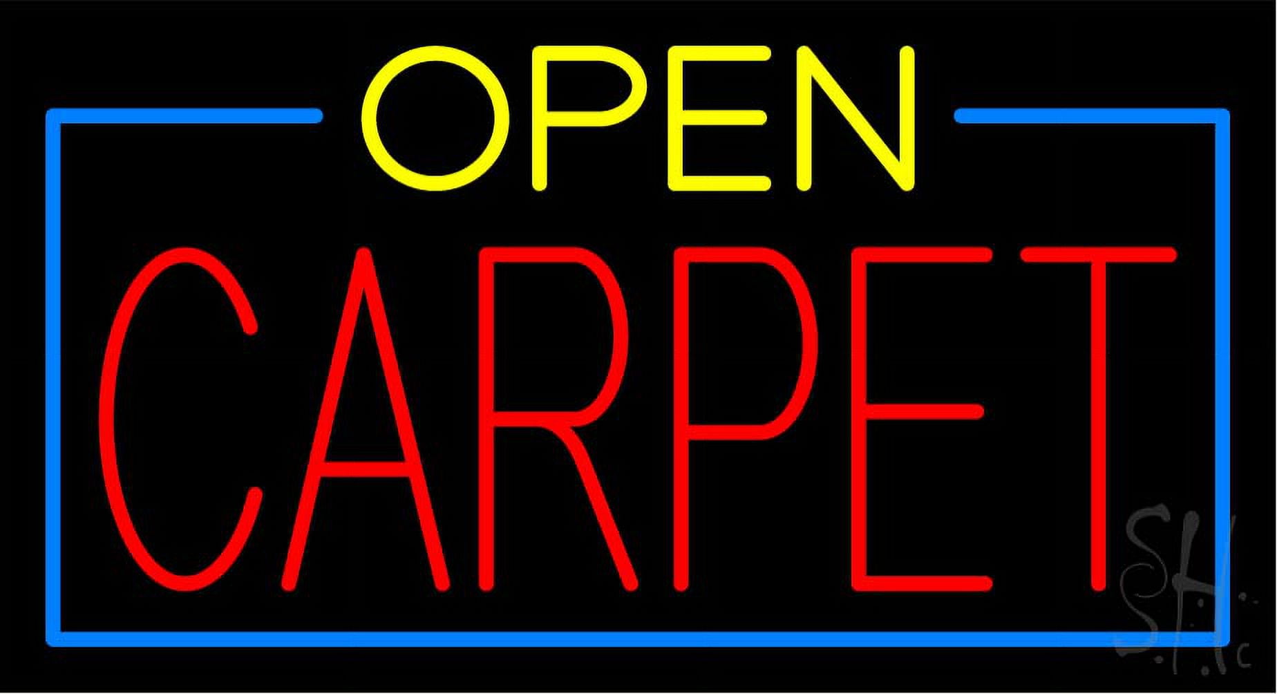 Carpet LED Neon Sign 20" Tall x 37" Wide - inches Black Square Cut ...